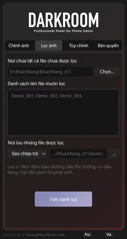 Panel DARKROOM - Hỗ Trợ Chỉnh ảnh Tự động Cho Dân Chuyên Nghiệp - HoangPhucPhoto